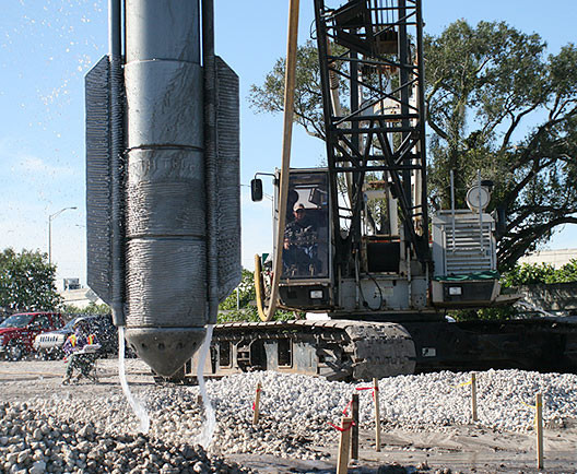 ZCQ75 Vibro Replacement (Stone Columns) 300kw above Vibroflot forground ...